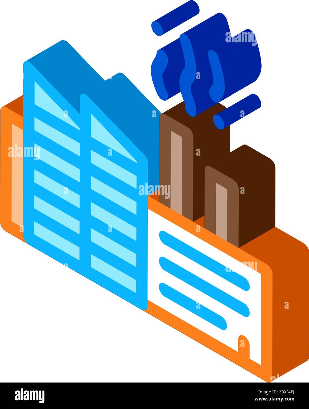 discharge of station harmful substances into air isometric icon vector ...