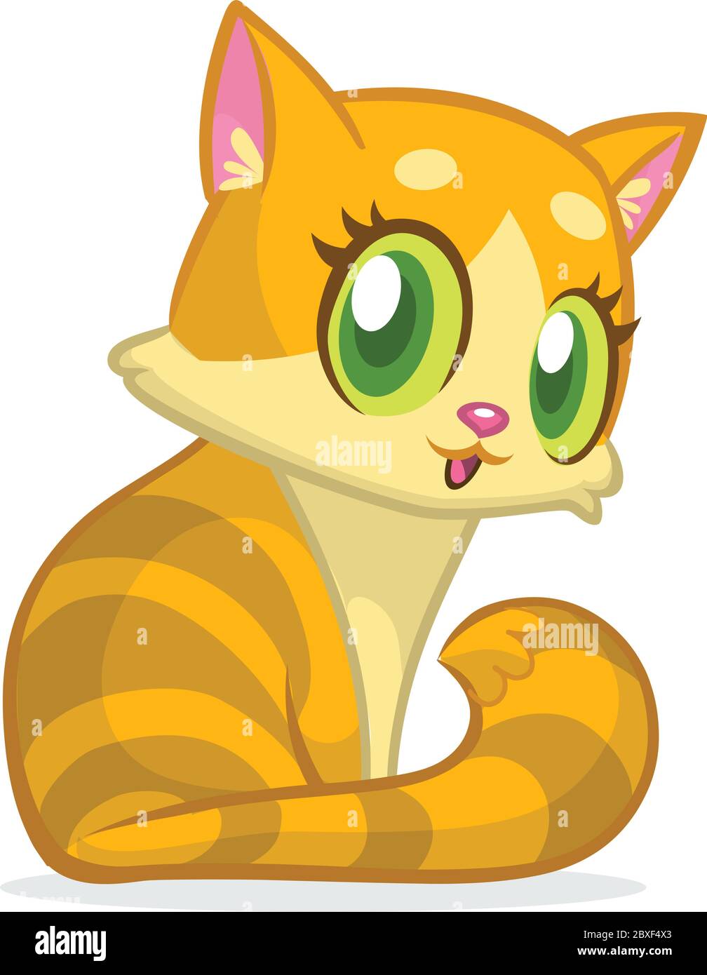 Cute and funny cartoon cat. Vector illustration Stock Vector Image ...