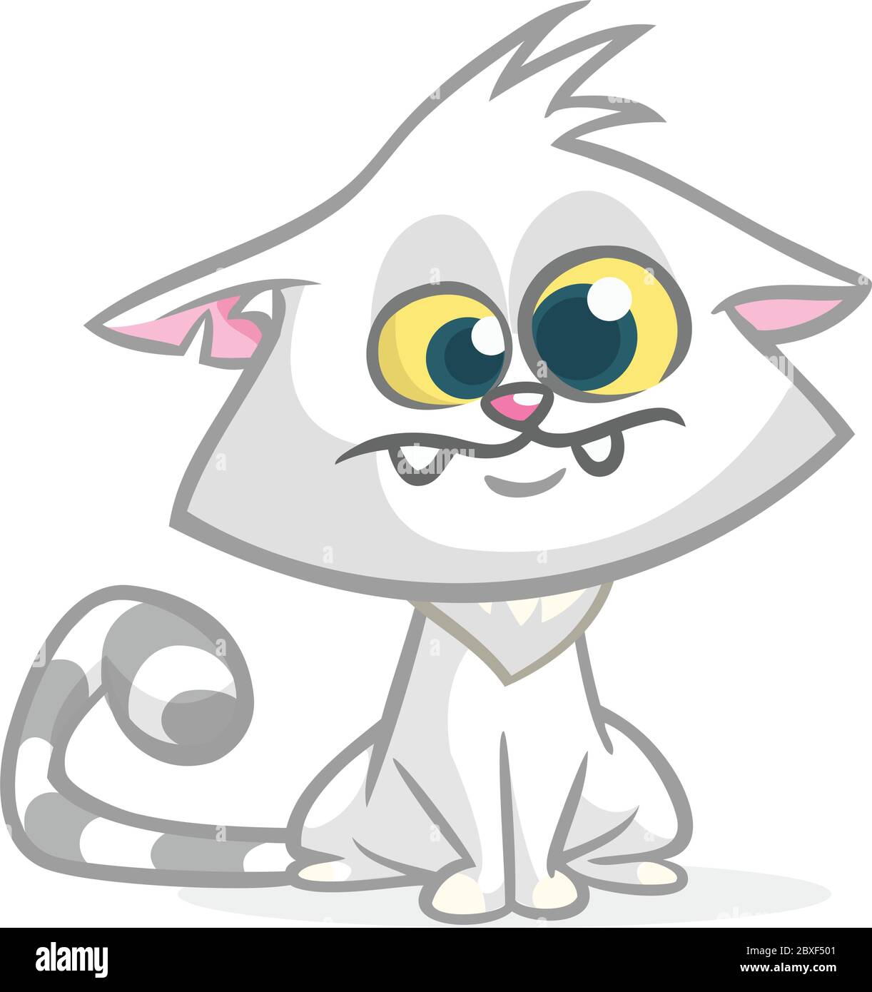 Cute and funny cartoon cat. Vector illustration Stock Vector Image ...