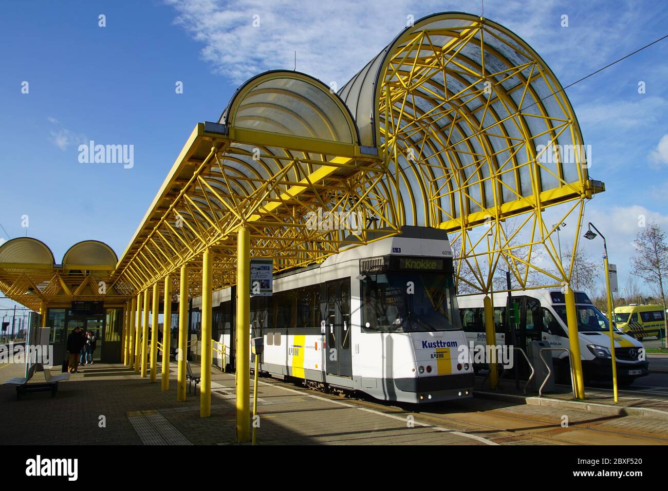 Kusttram to the Belgian Town of Knokke at the coastal Terminus in De ...
