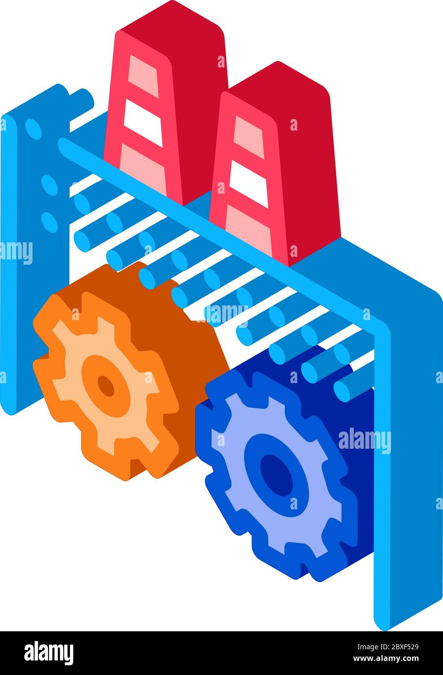 technical settings of thermal power plant isometric icon vector ...