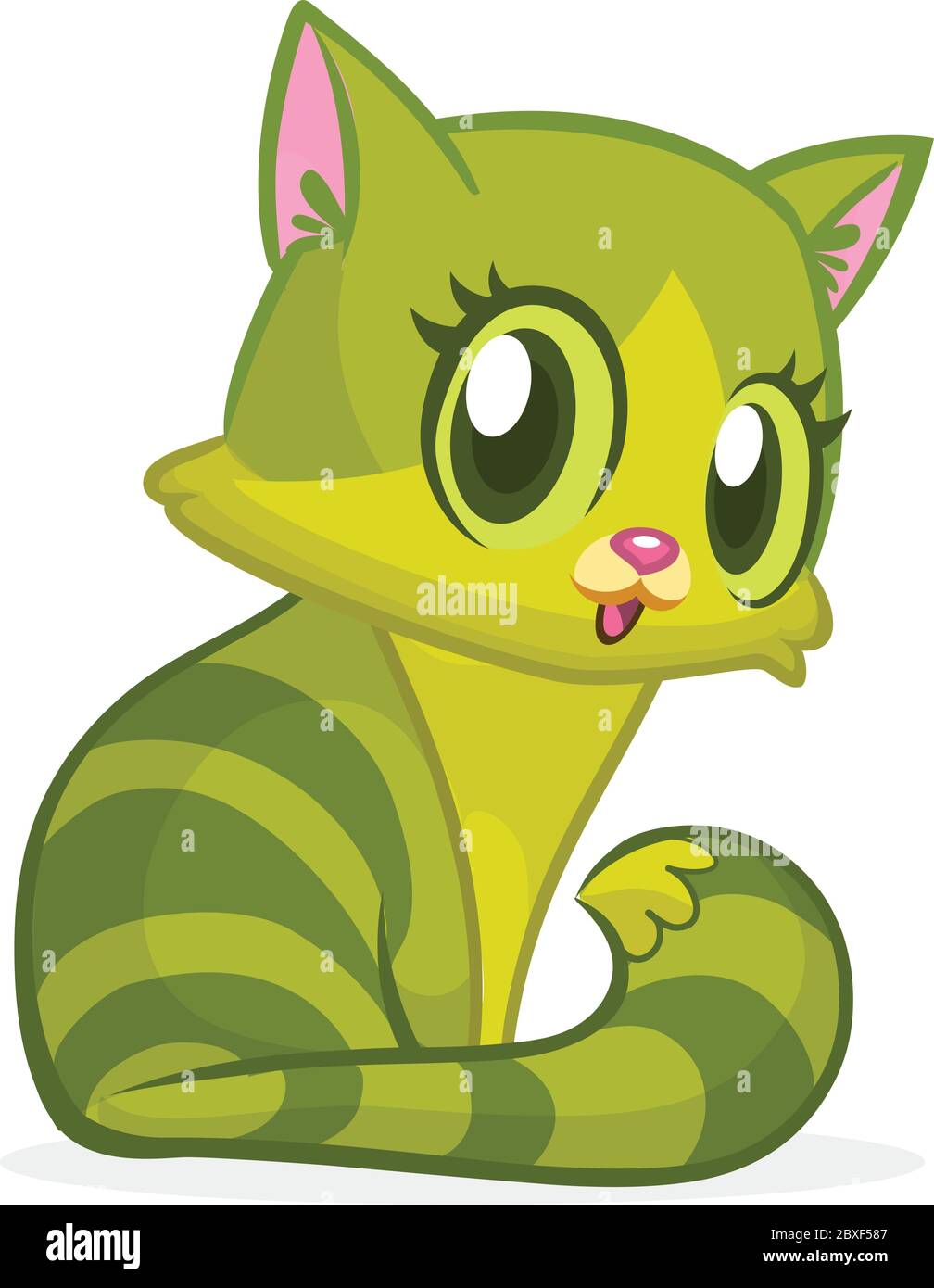 Cute and funny cartoon cat. Vector illustration Stock Vector Image ...