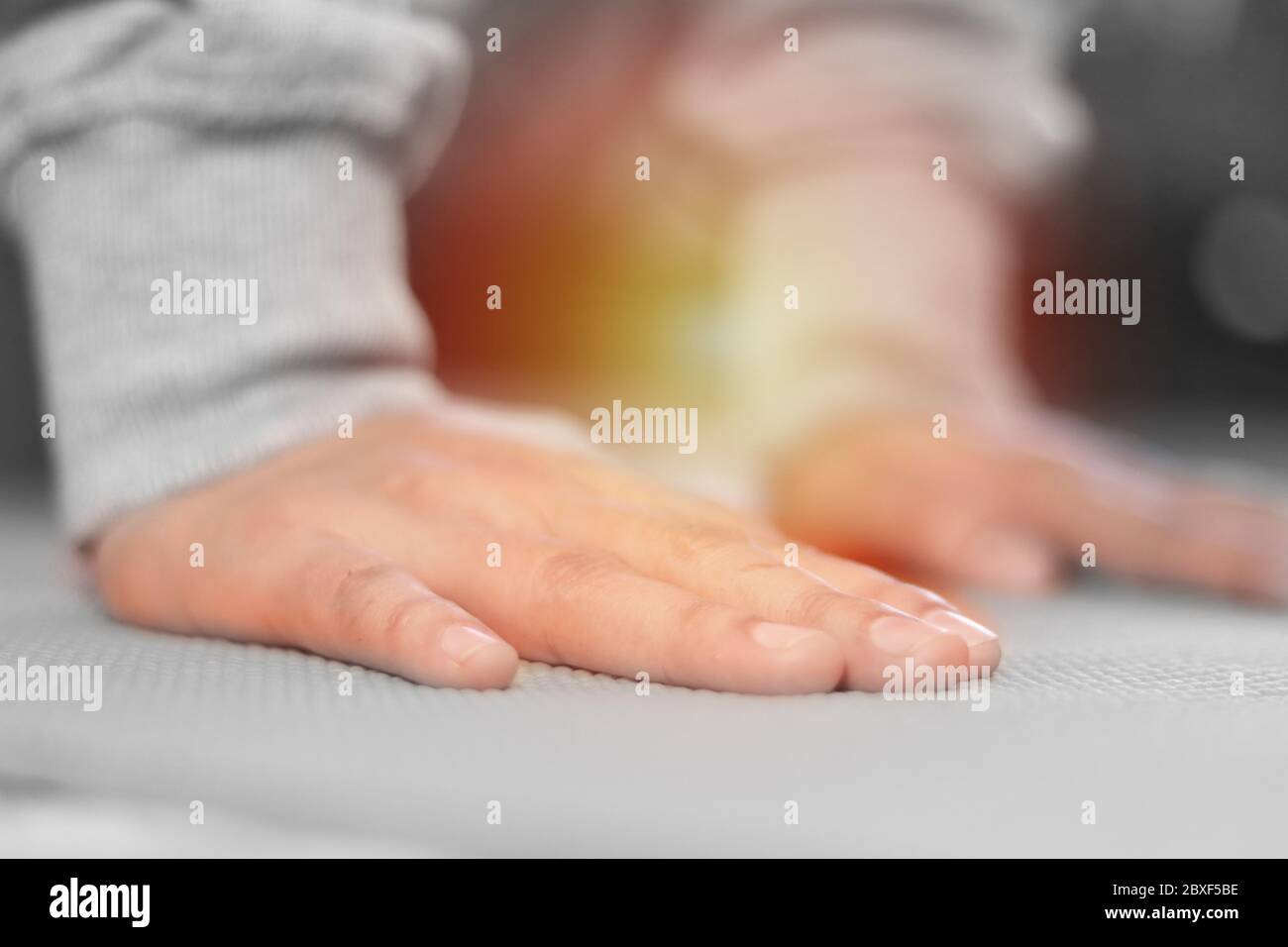 Close up of athletes hands doing push ups, body weight training to ...