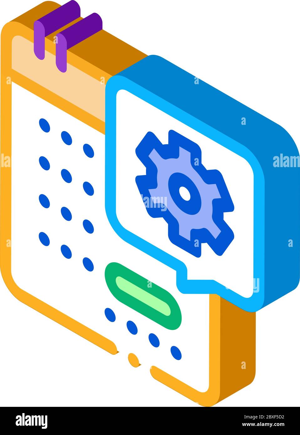technical day on calendar isometric icon vector illustration Stock ...