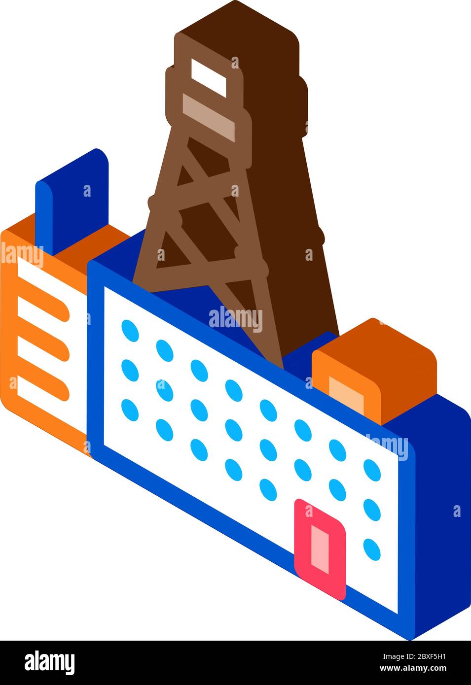 telephone connection station tower isometric icon vector illustration ...