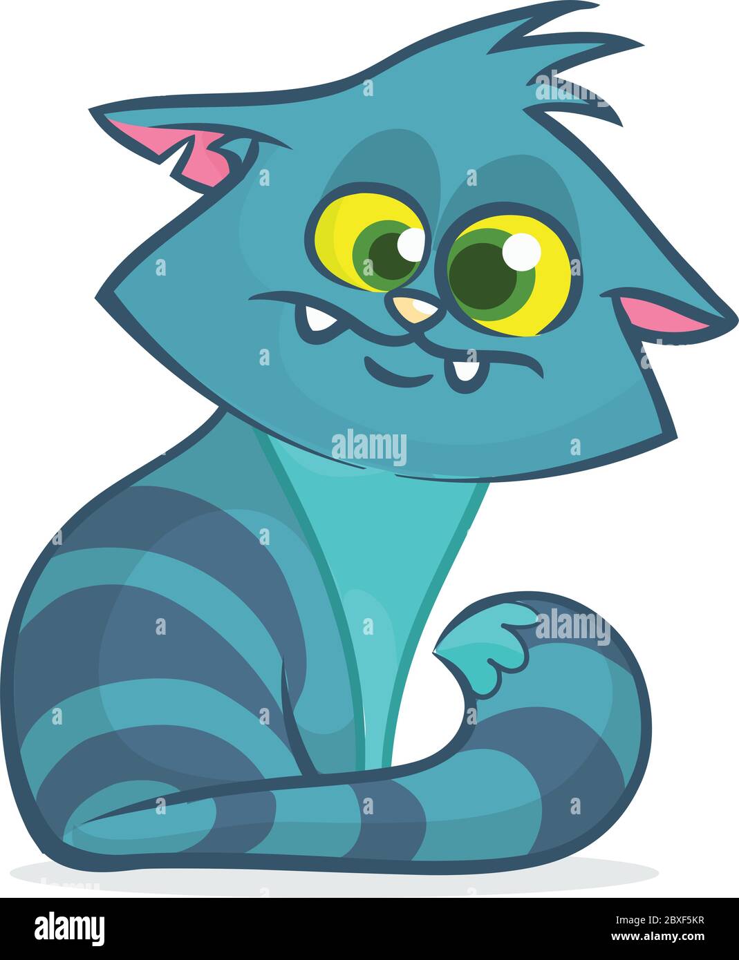 Cute and funny cartoon cat. Vector illustration Stock Vector Image ...