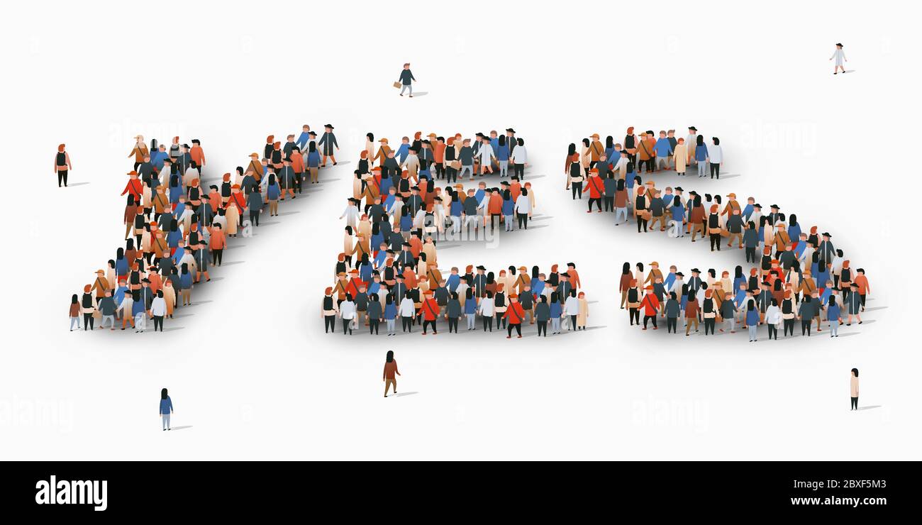 Large group of people in form of word Yes. Elections and choice concept ...