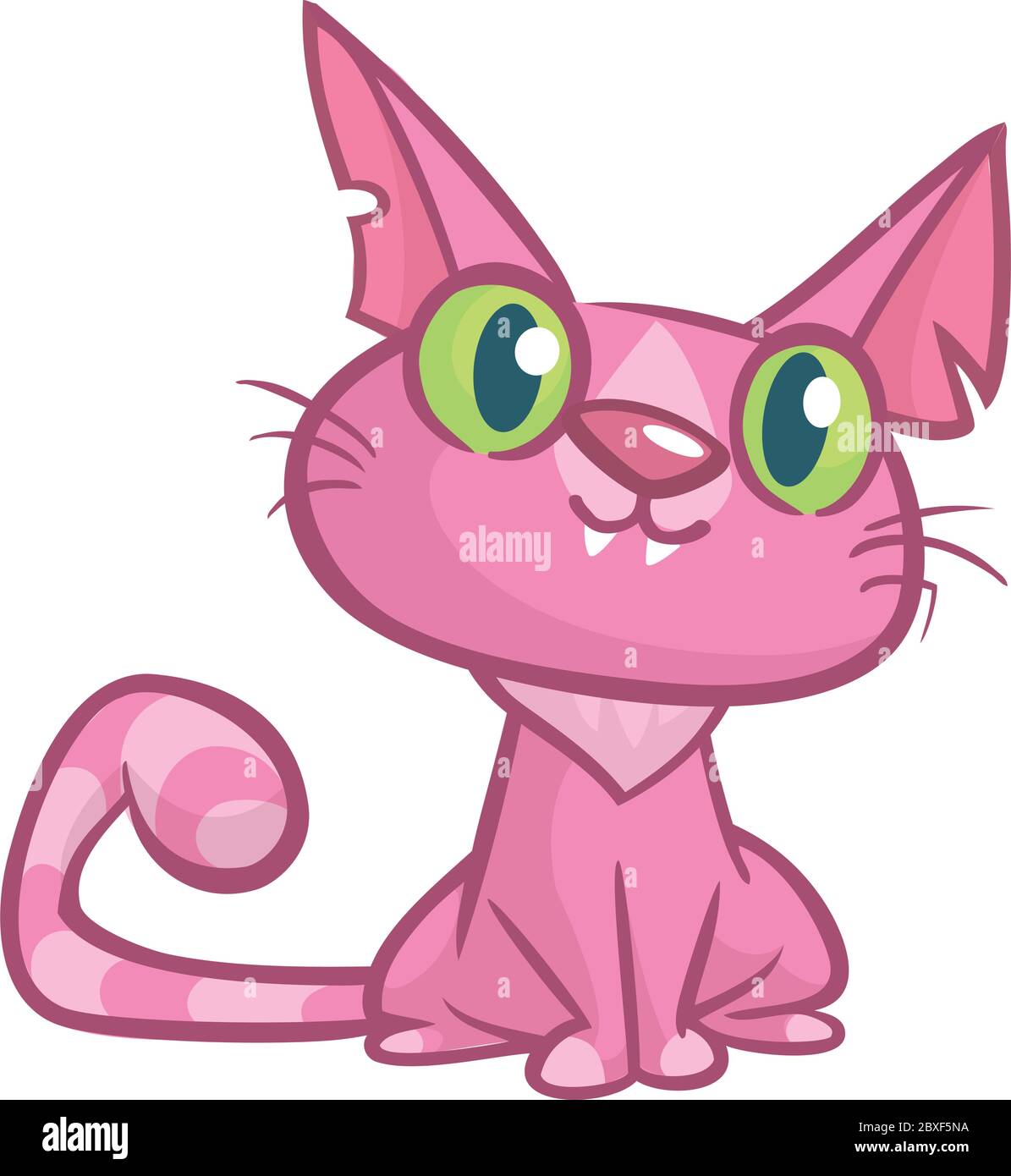 Cute and funny cartoon cat. Vector illustration Stock Vector Image ...