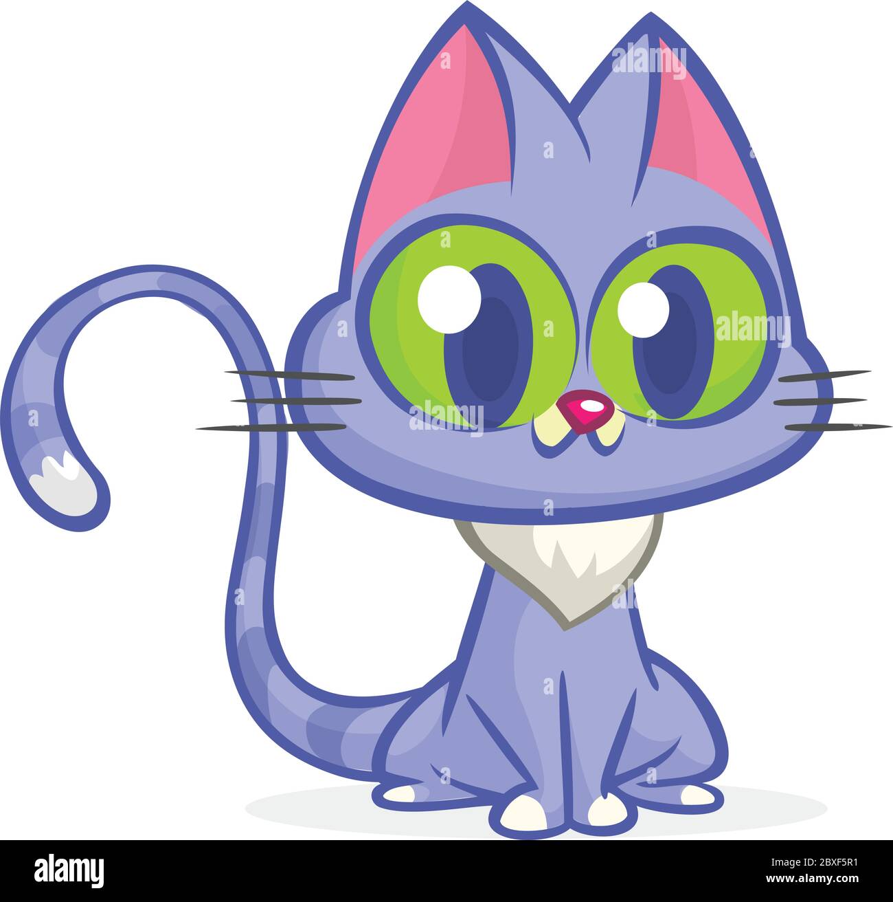 Cute and funny cartoon cat. Vector illustration Stock Vector Image ...