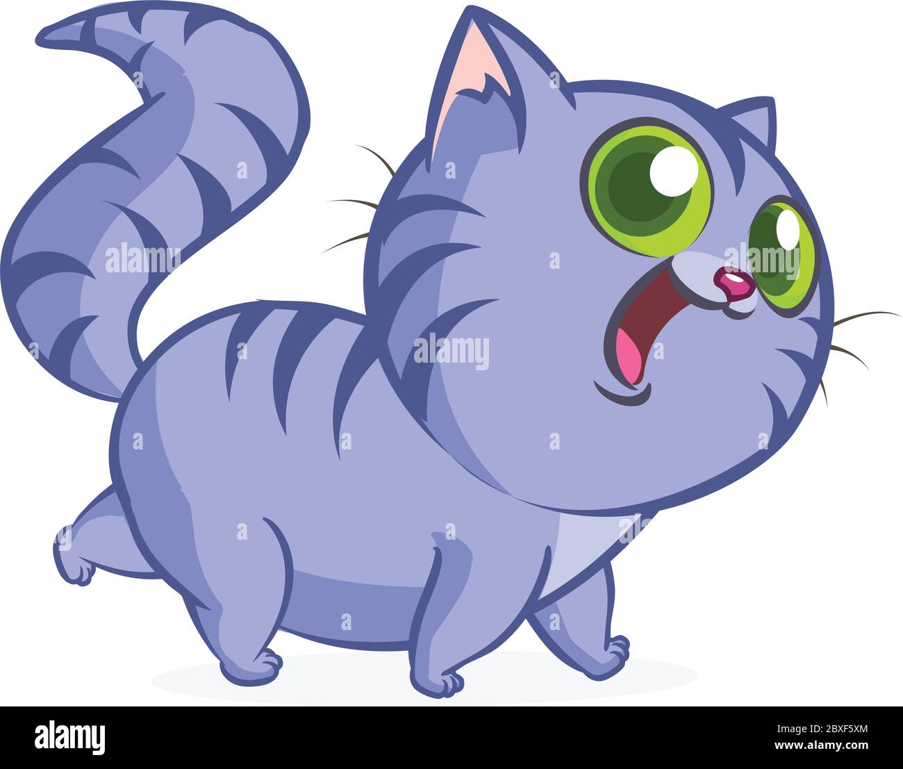 Cute and funny cartoon cat. Vector illustration Stock Vector Image ...