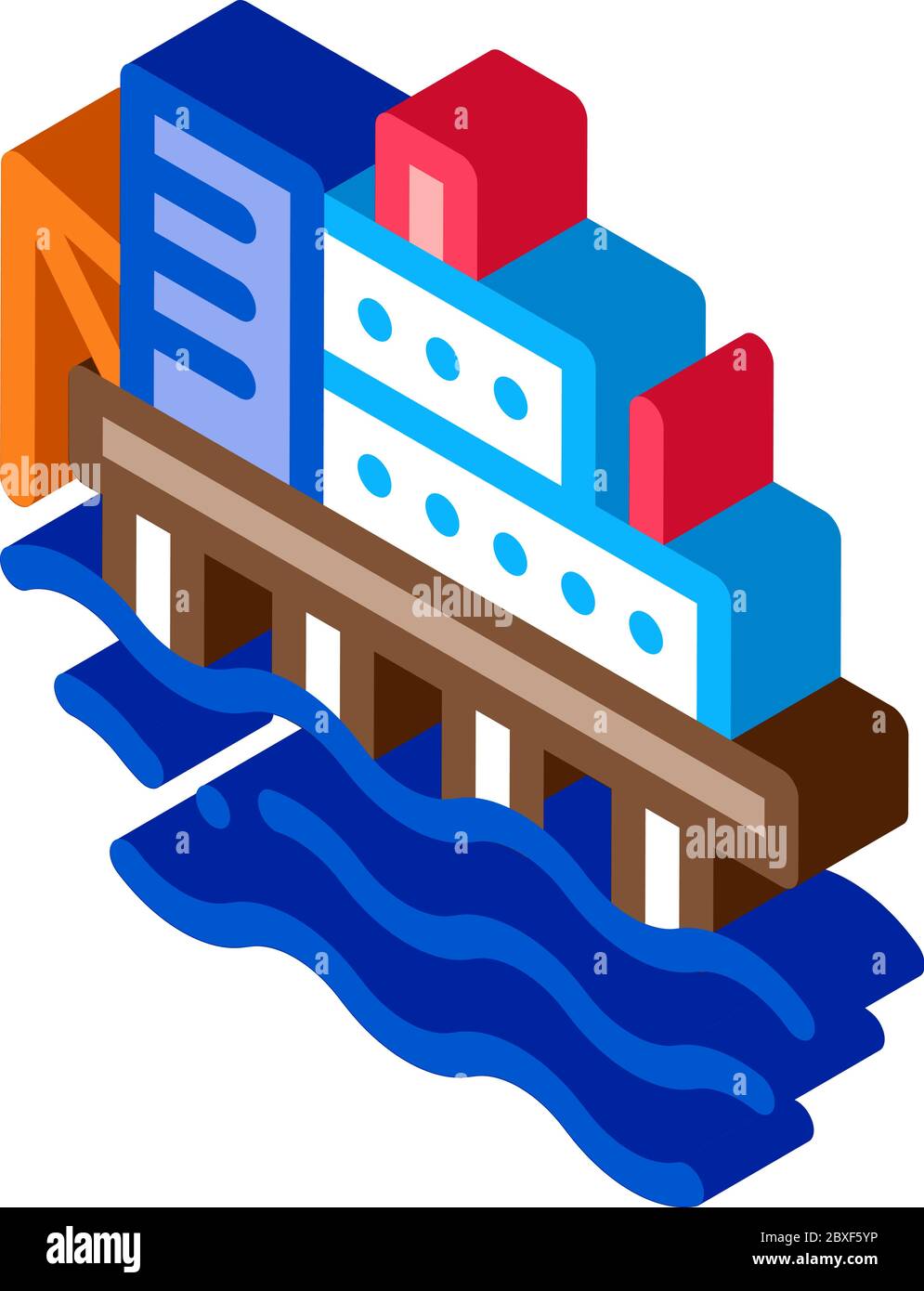 water power plant isometric icon vector illustration Stock Vector Image ...