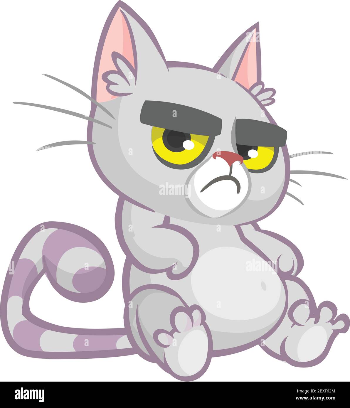 Cute and funny cartoon cat. Vector illustration Stock Vector Image ...