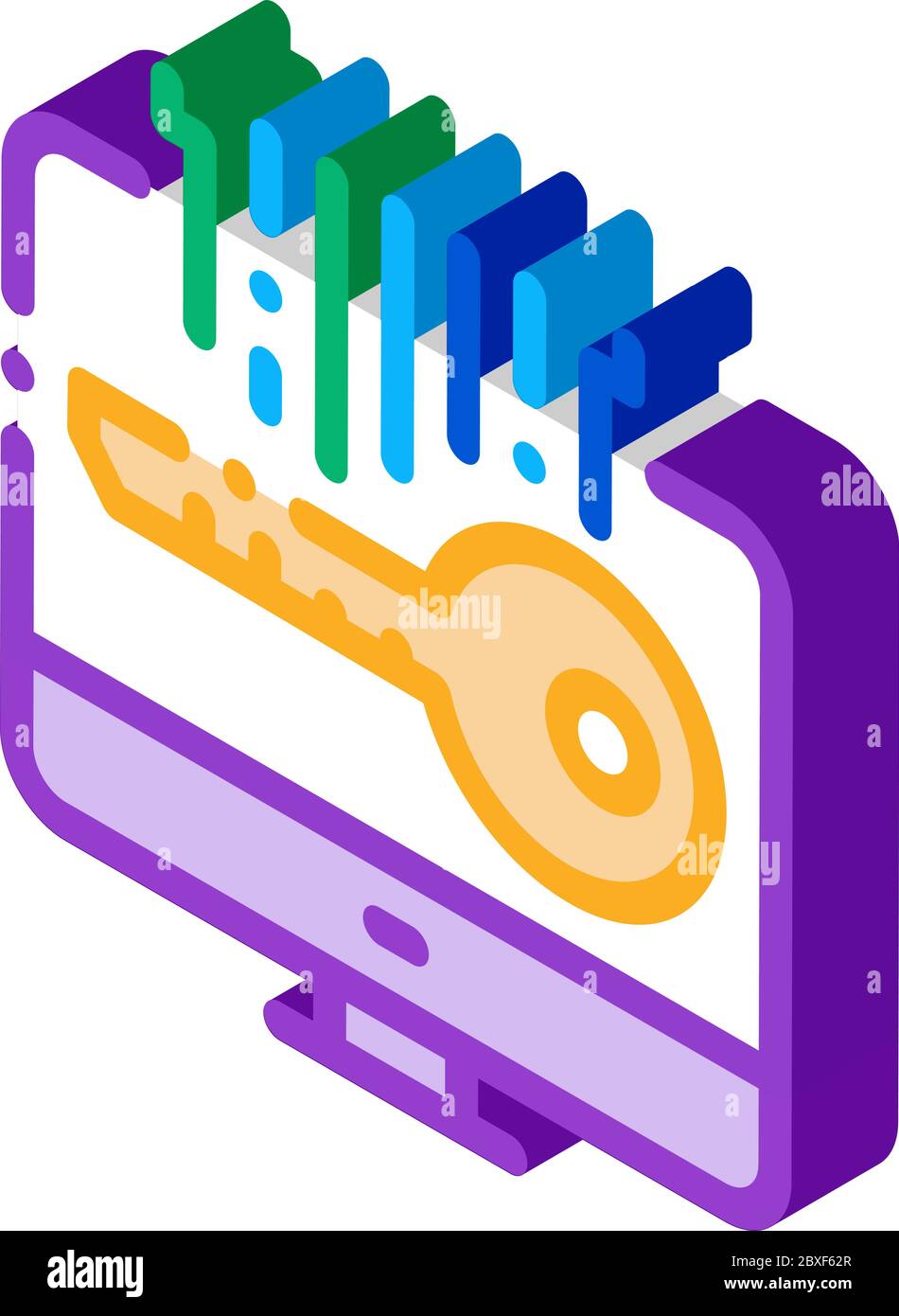 security key isometric icon vector illustration Stock Vector Image ...