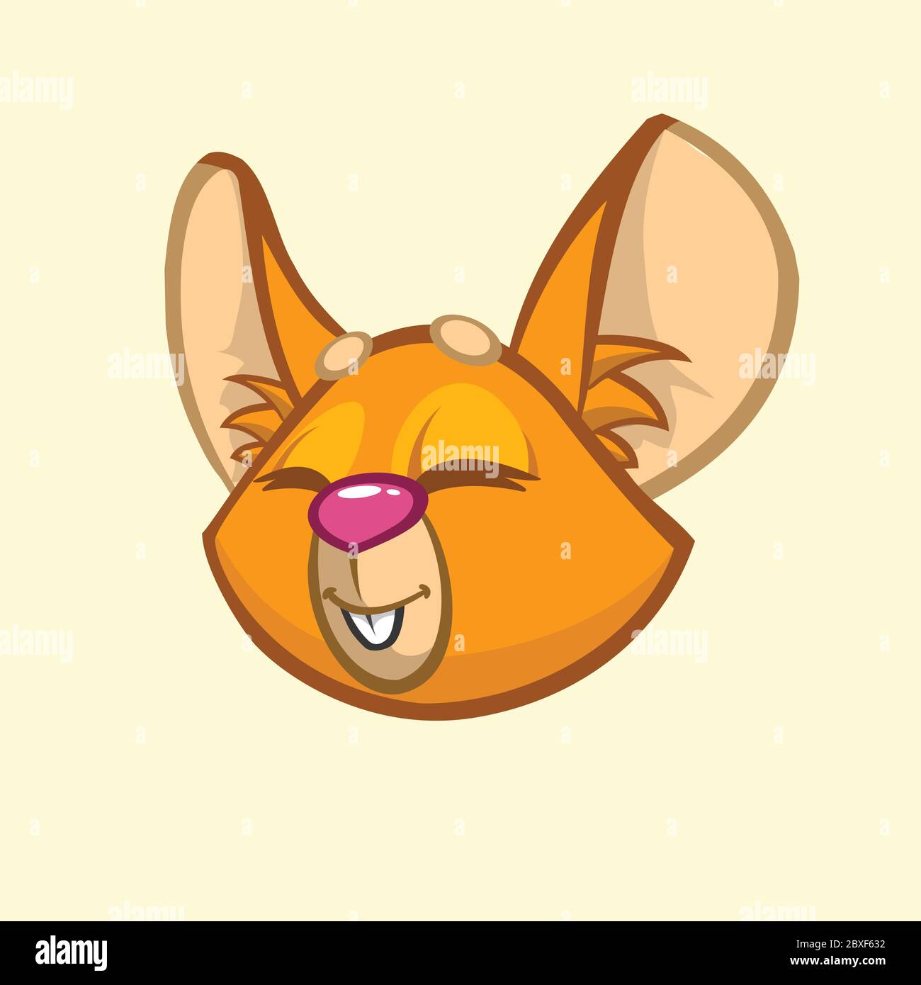 Cartoon chipmunk head. Vector illustration of brown smiling chipmunk ...