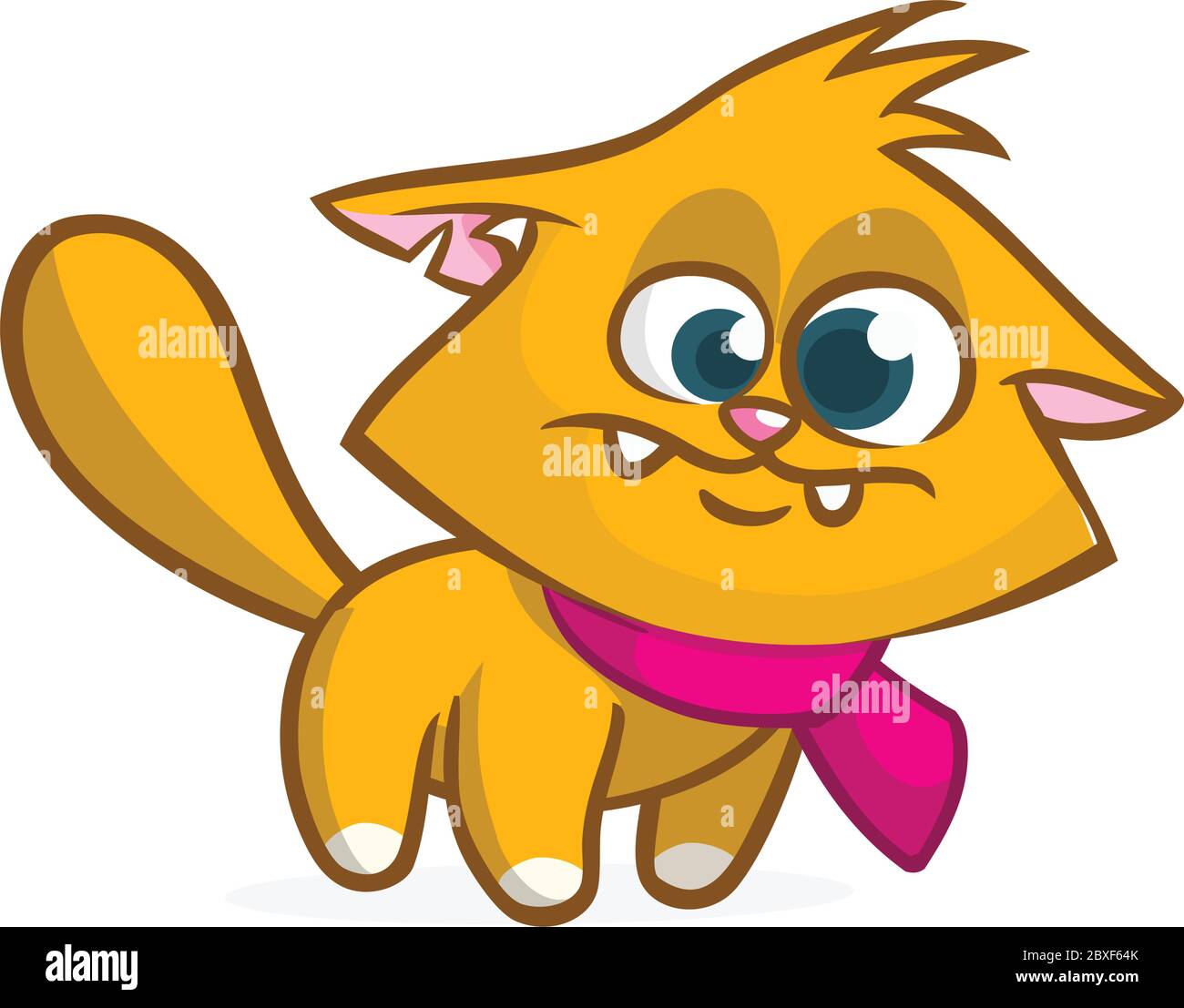 Cute and funny cartoon cat. Vector illustration Stock Vector Image ...