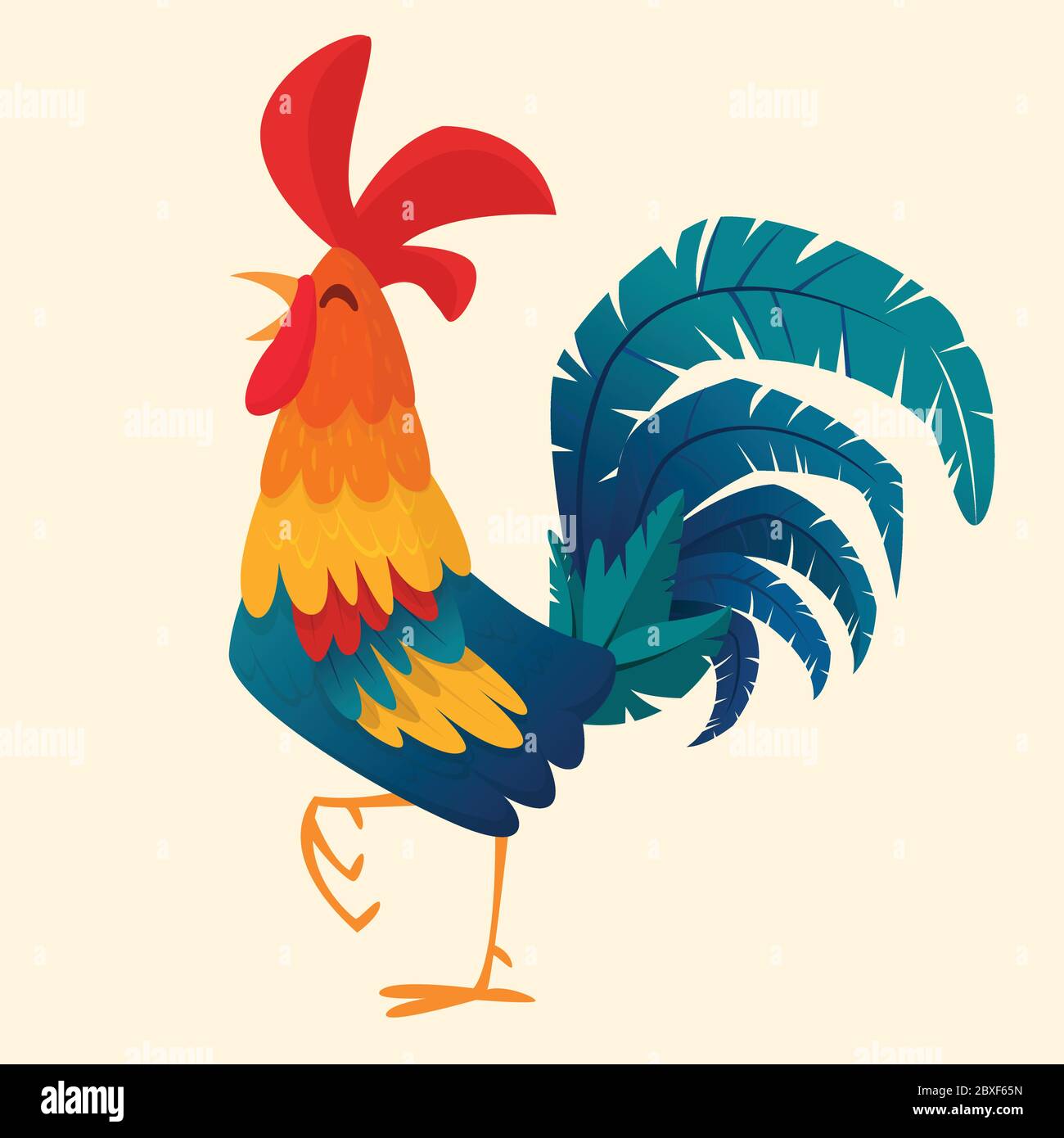 Cartoon rooster vector. Isolated Stock Vector Image & Art - Alamy