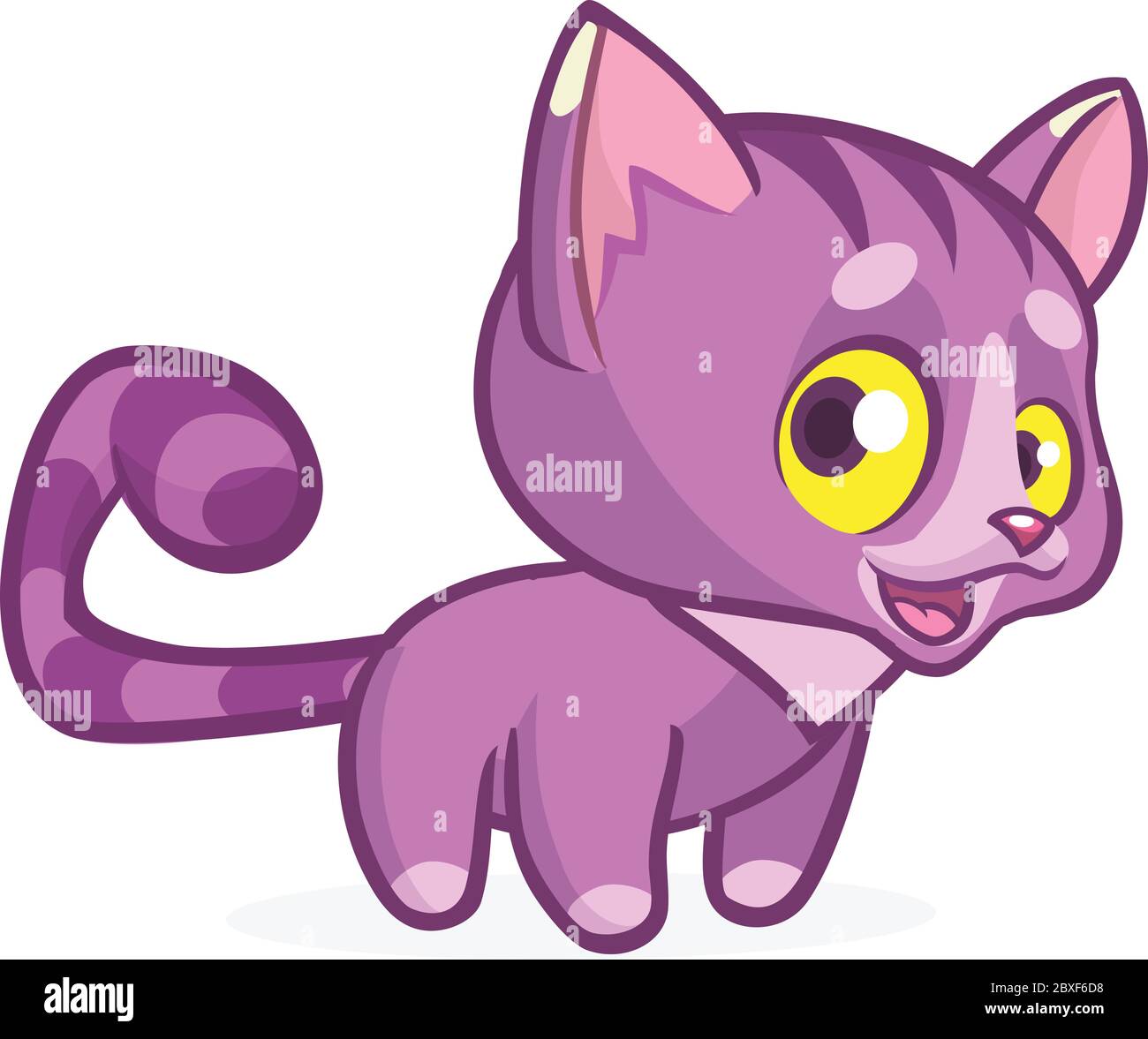Cute and funny cartoon cat. Vector illustration Stock Vector Image ...