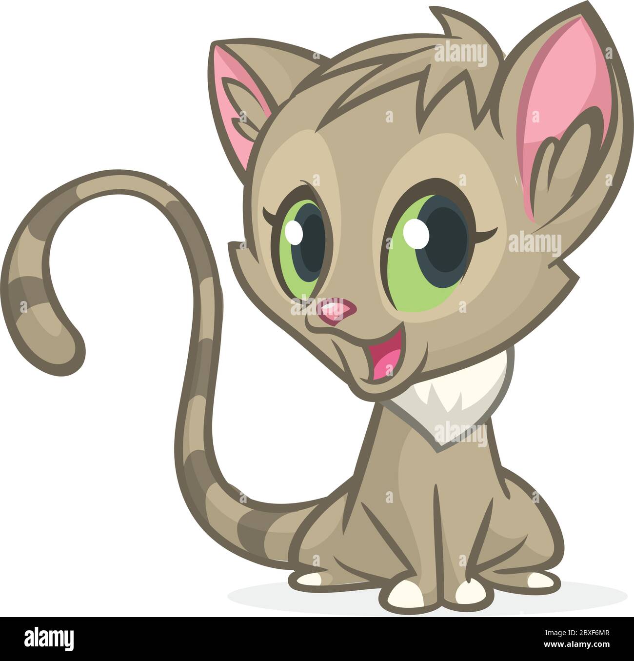 Cute and funny cartoon cat. Vector illustration Stock Vector Image ...