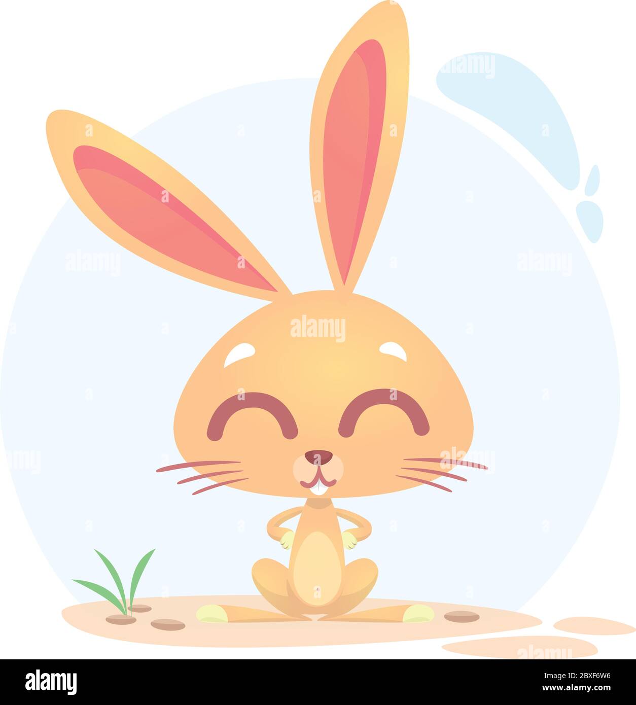Cute cartoon rabbit. Farm animals. Vector illustration of a smiling ...