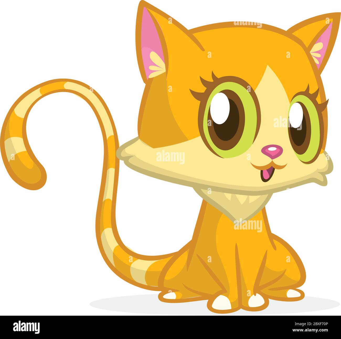 Cute and funny cartoon cat. Vector illustration Stock Vector Image ...