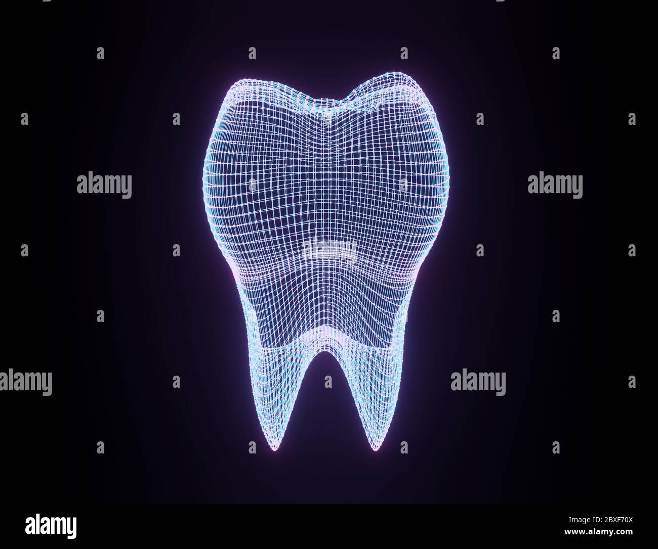 Tooth Wireframe Mesh. Neon grid molar. Connection Structure. Dental ...