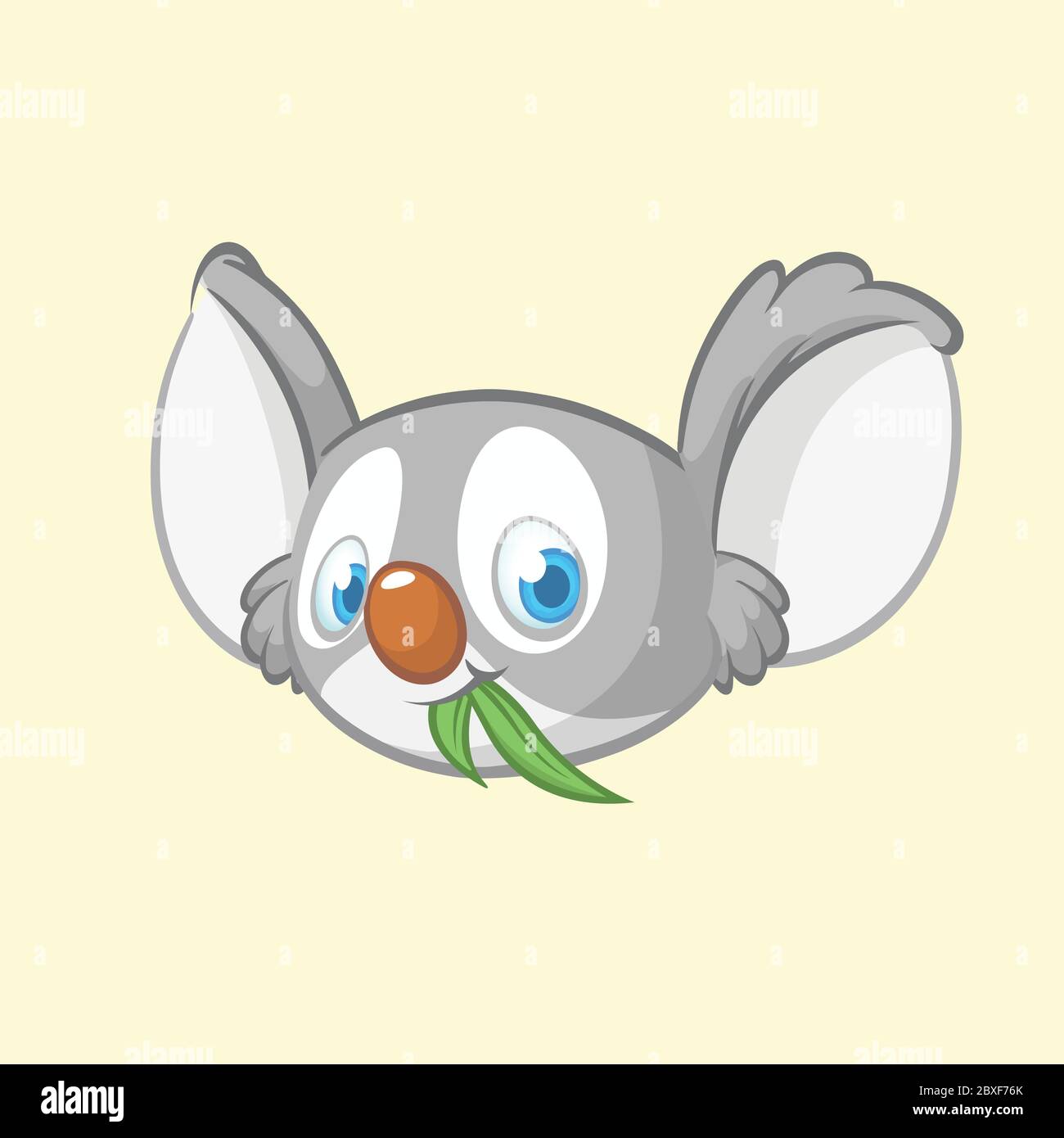 Cartoon koala head icon. Vector illustration of cute koala face with ...