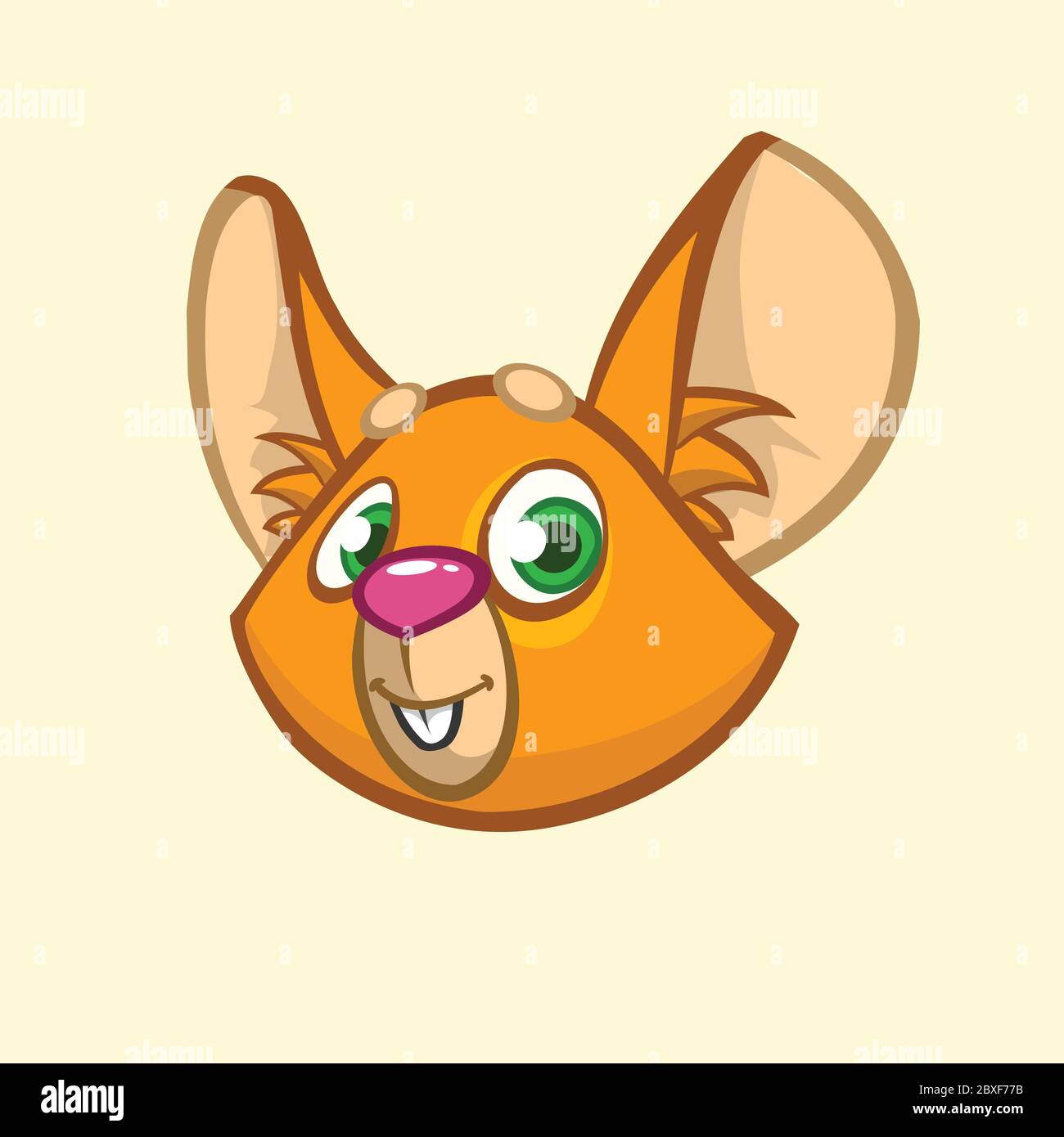 Cartoon chipmunk head. Vector illustration of brown smiling chipmunk ...