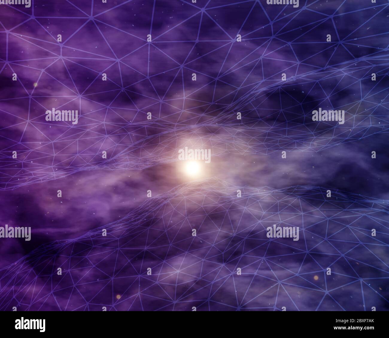 Space flight to the sun. Bright sun. Cosmic background. 3d illustration ...