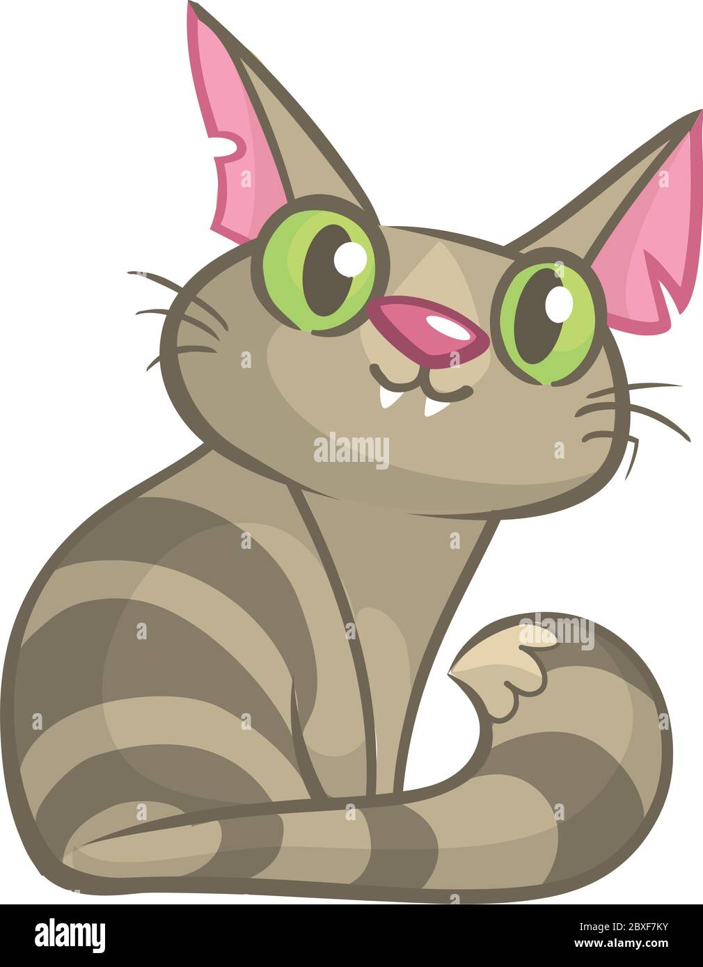 Cute and funny cartoon cat. Vector illustration Stock Vector Image ...