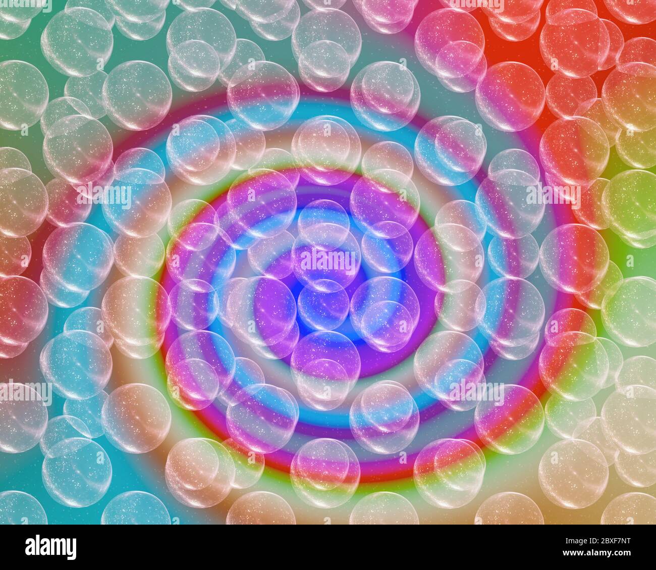 a rainbow and soap bubbles, 3d render Stock Photo - Alamy