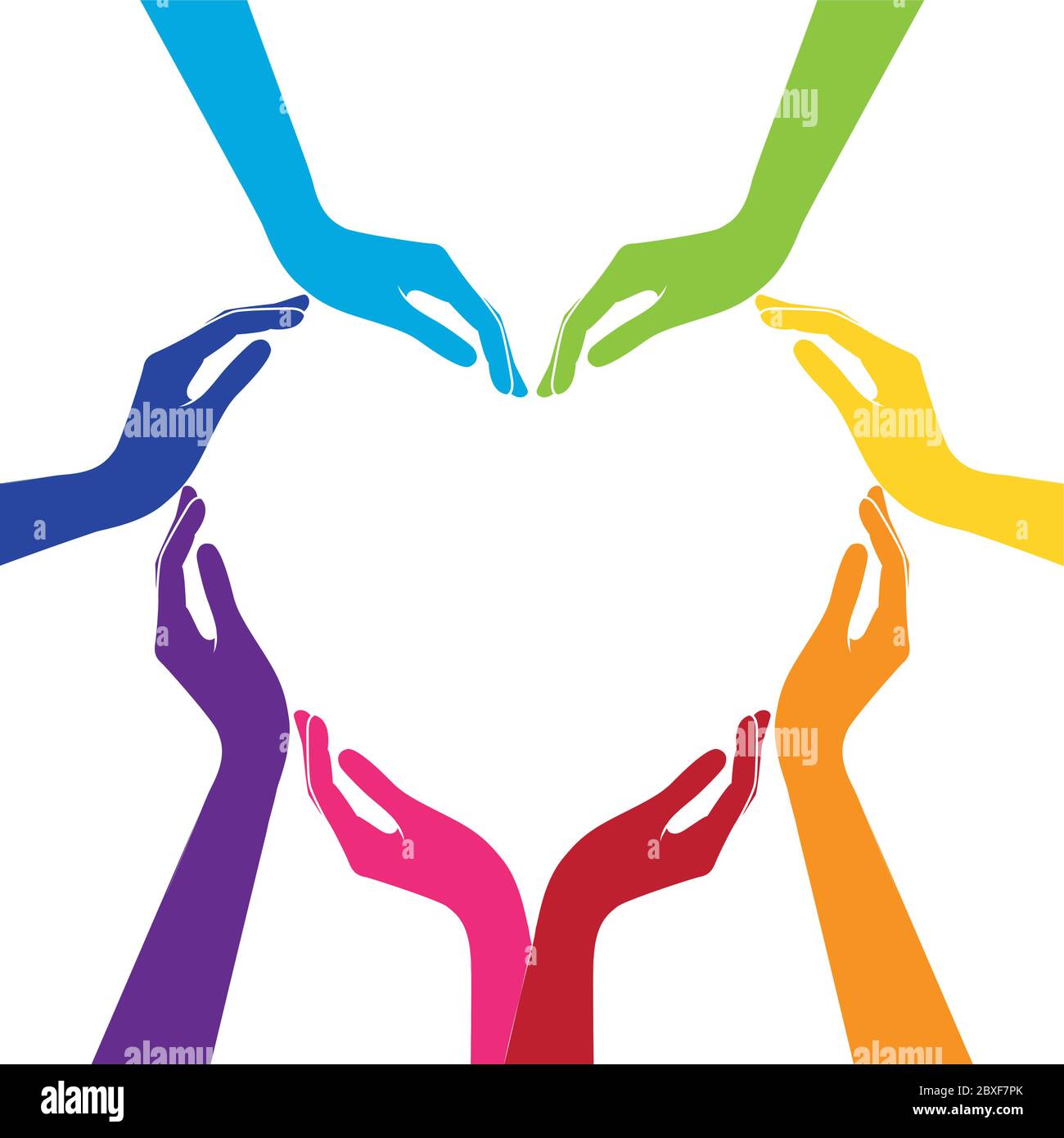 colorful human hands form a heart vector illustration EPS10 Stock ...