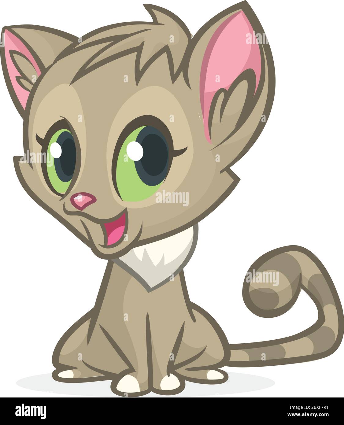 Cute and funny cartoon cat. Vector illustration Stock Vector Image ...