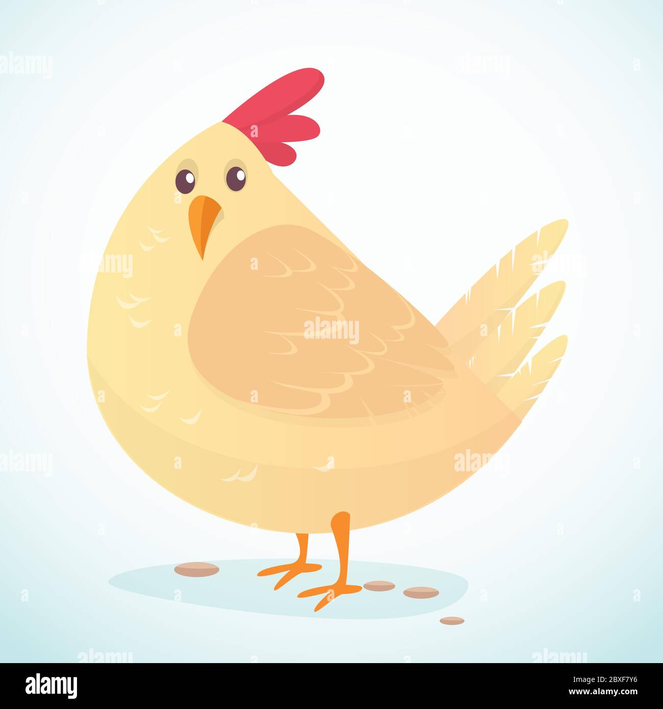 Cartoon big fat hen isolated on a white background. Vector illustration ...