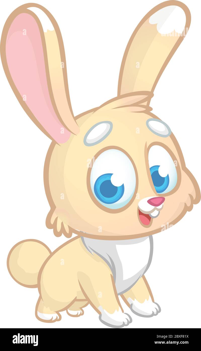 Happy bunny cartoon isolated on white background. Vector illustration ...