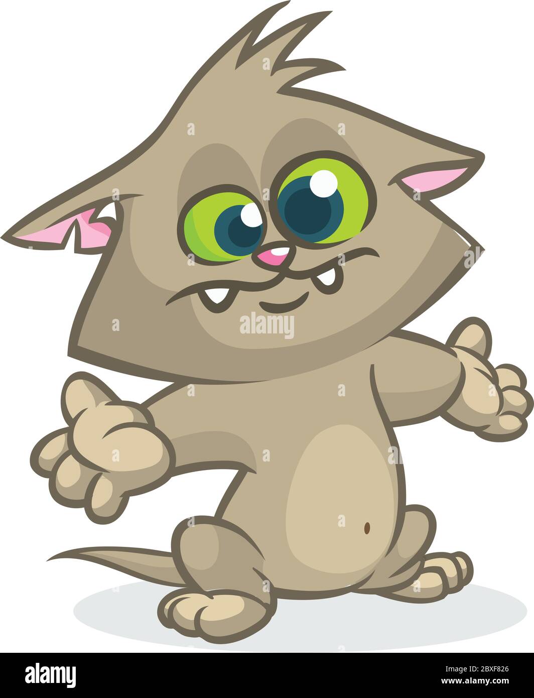 Cute and funny cartoon cat. Vector illustration Stock Vector Image ...