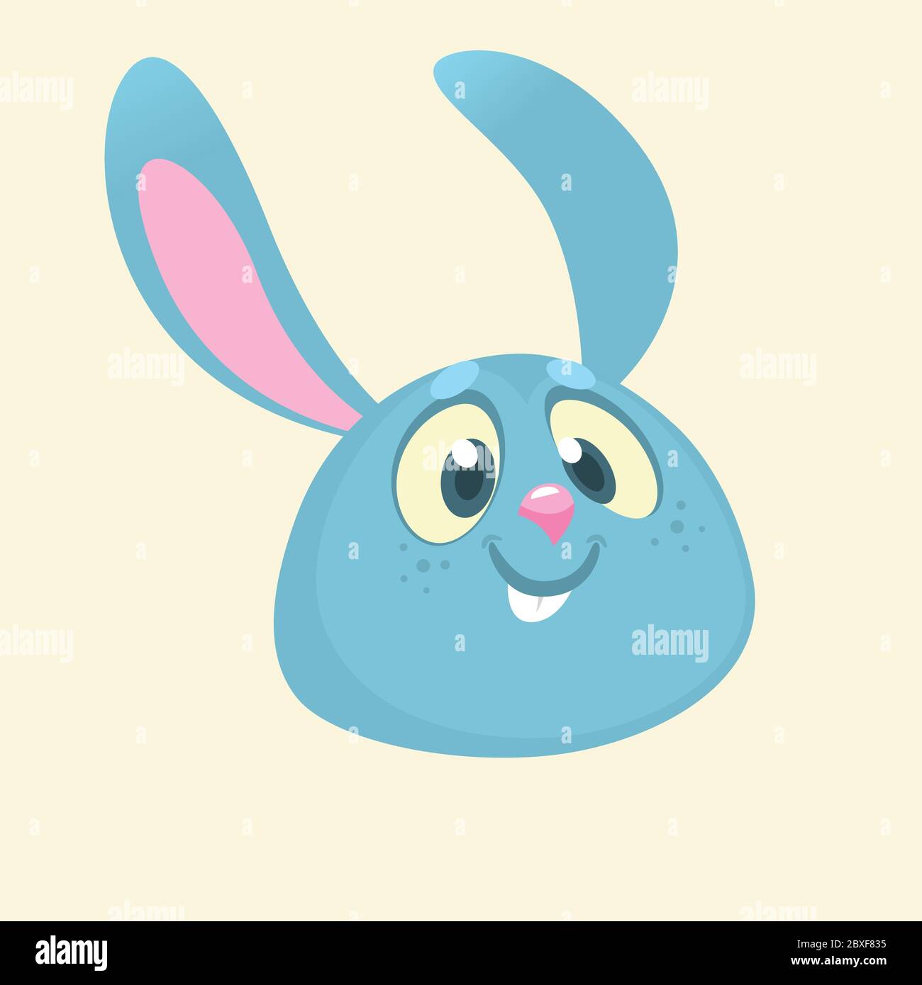 Cartoon bunny rabbit head icon. Flat Bright Color Simplified Vector ...