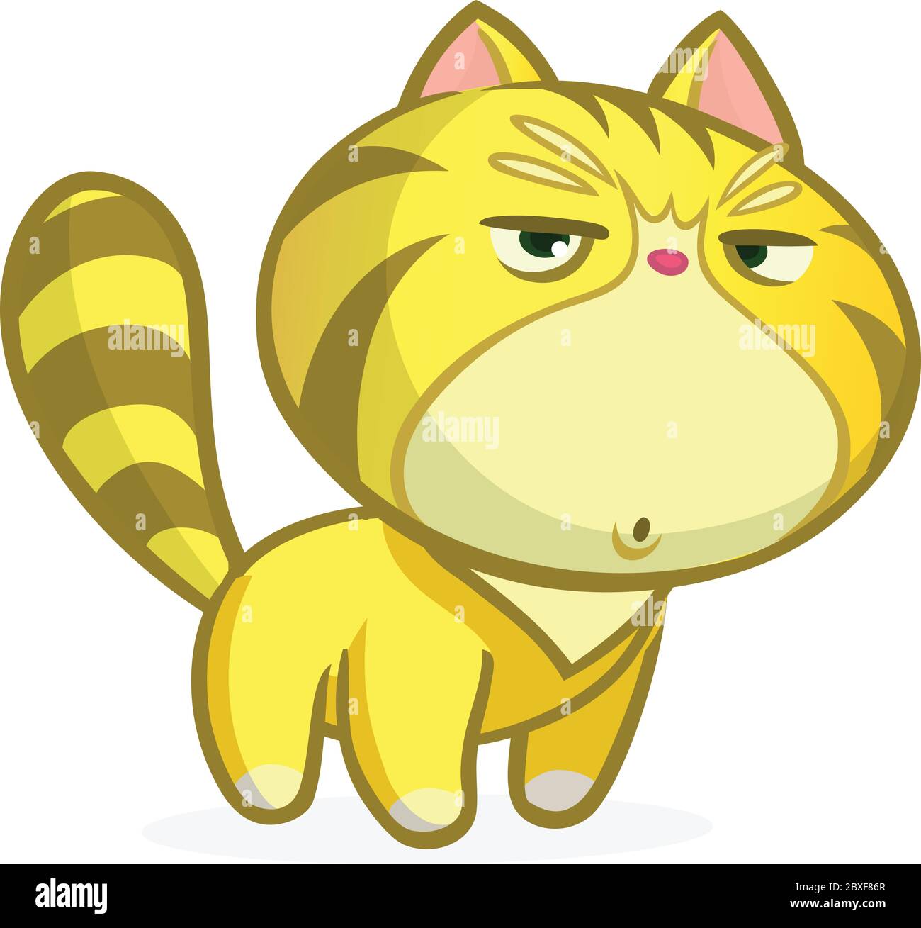 Cute and funny cartoon cat. Vector illustration Stock Vector Image ...