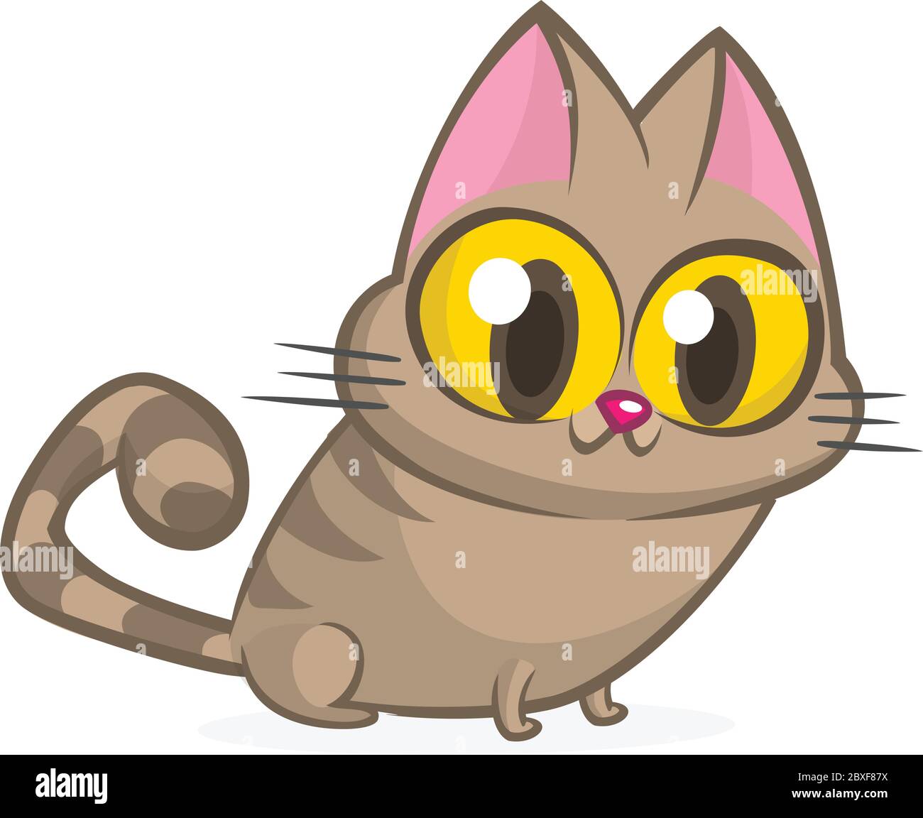 Cute and funny cartoon cat. Vector illustration Stock Vector Image ...