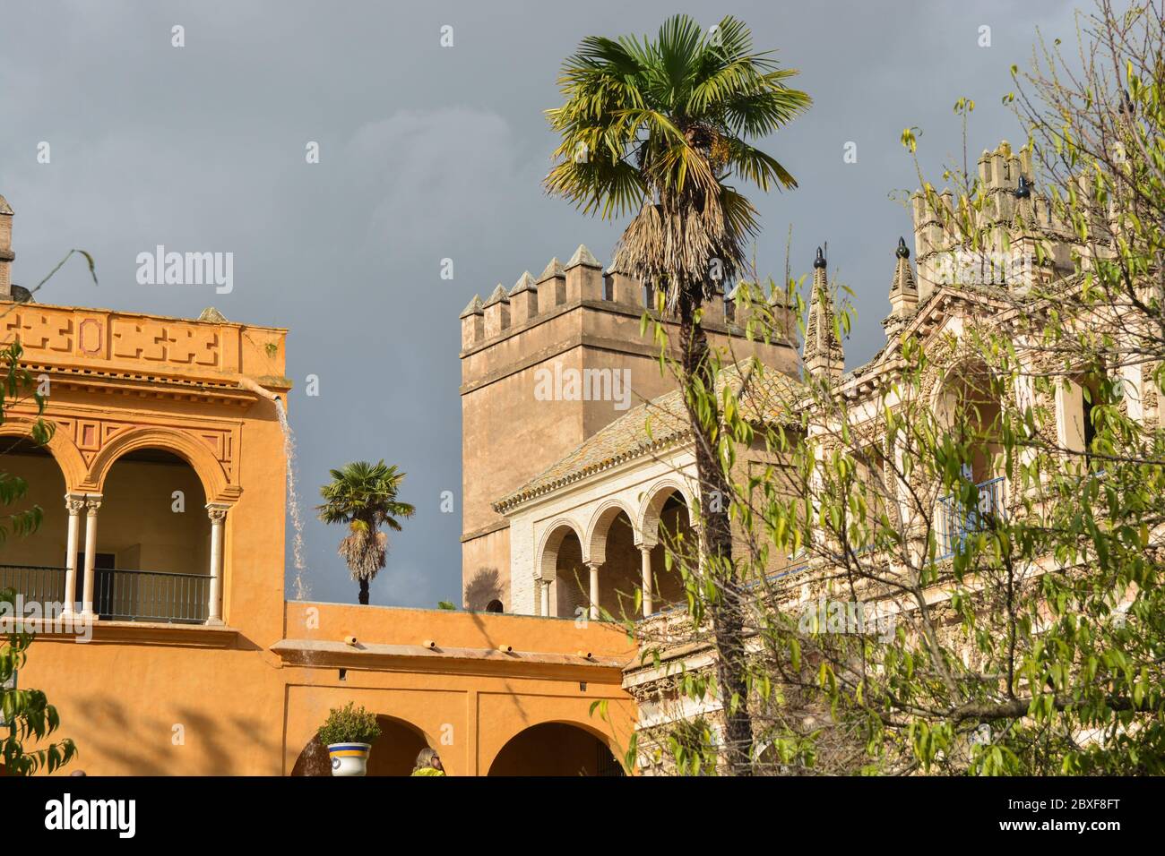 The Alcazar of Seville. Palace complex in Seville, Spanish Andalusia ...