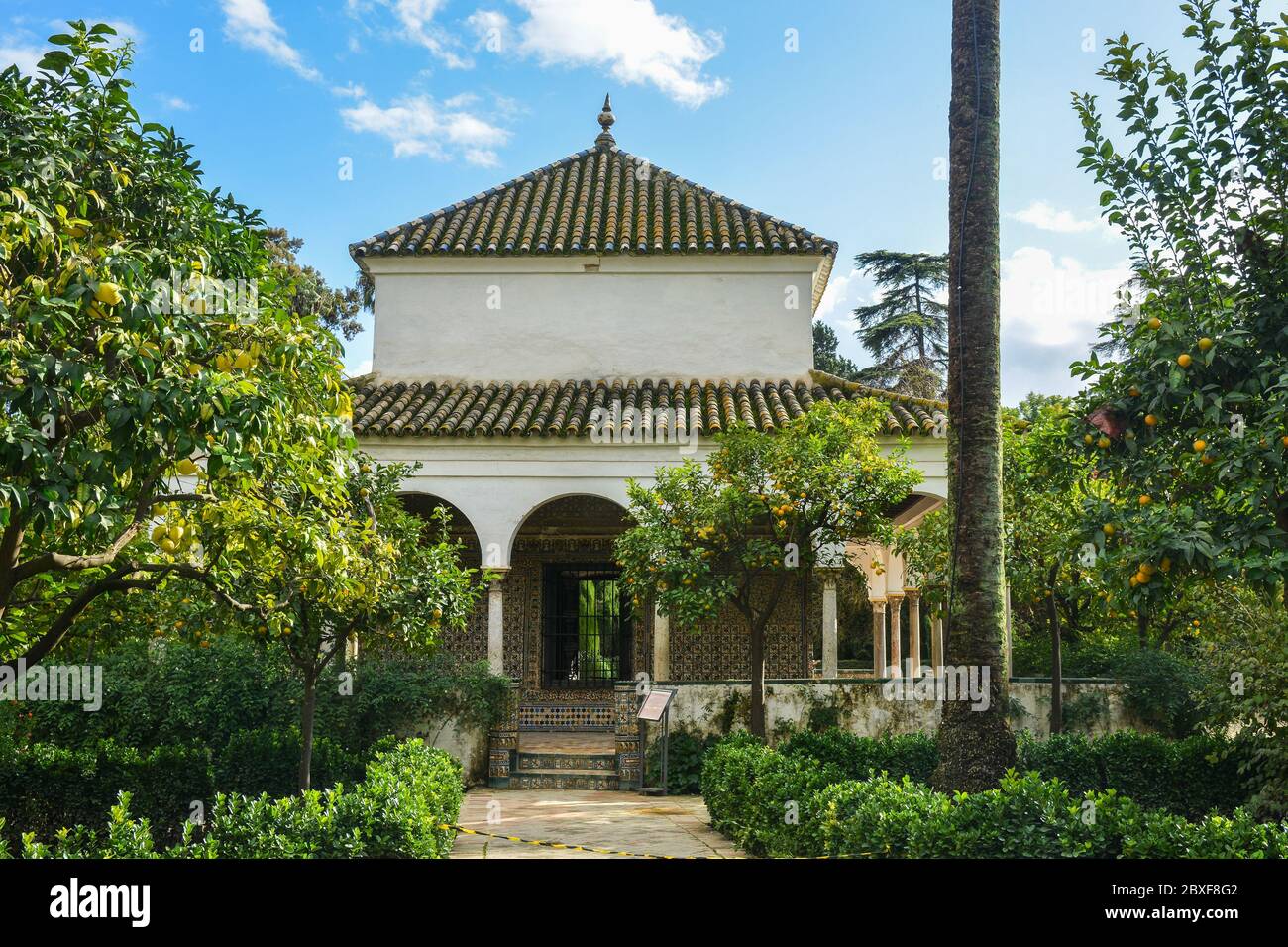 The Alcazar of Seville. Palace complex in Seville, Spanish Andalusia ...