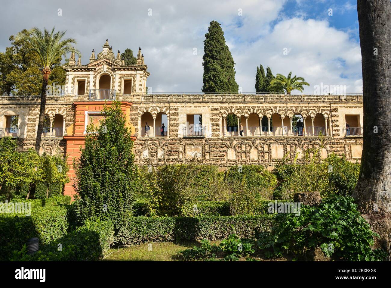 The Alcazar of Seville. Palace complex in Seville, Spanish Andalusia ...