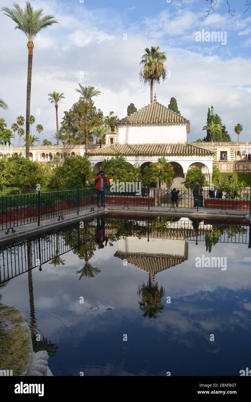 The Alcazar of Seville. Palace complex in Seville, Spanish Andalusia ...