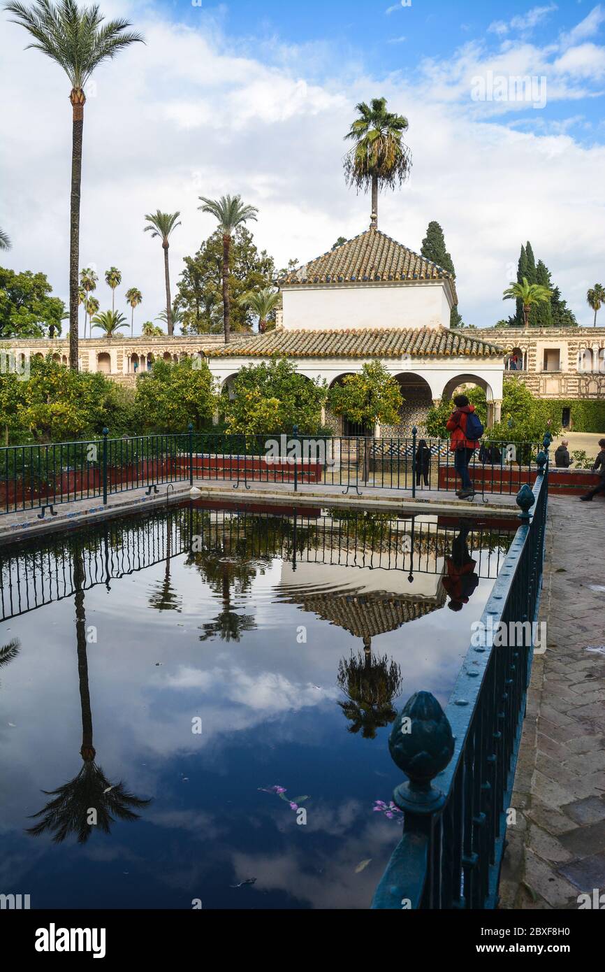The Alcazar of Seville. Palace complex in Seville, Spanish Andalusia ...