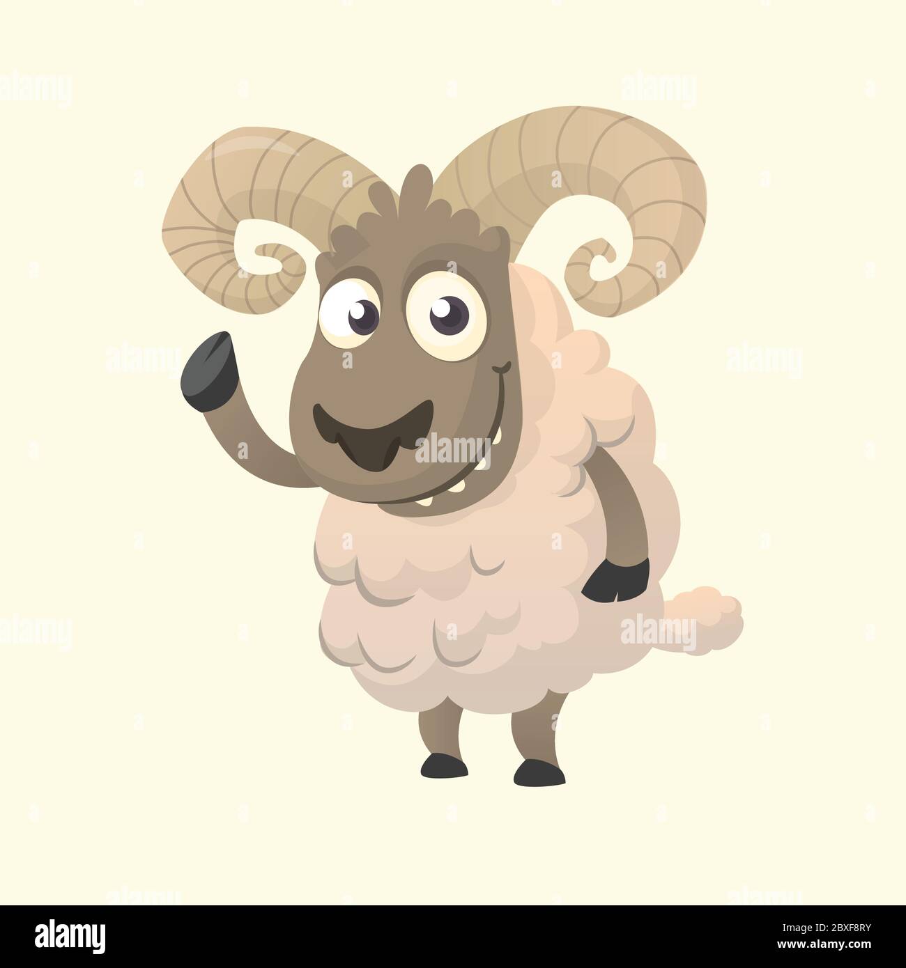Cute cartoon sheep character. Vector illustration of fluffy sheep ...