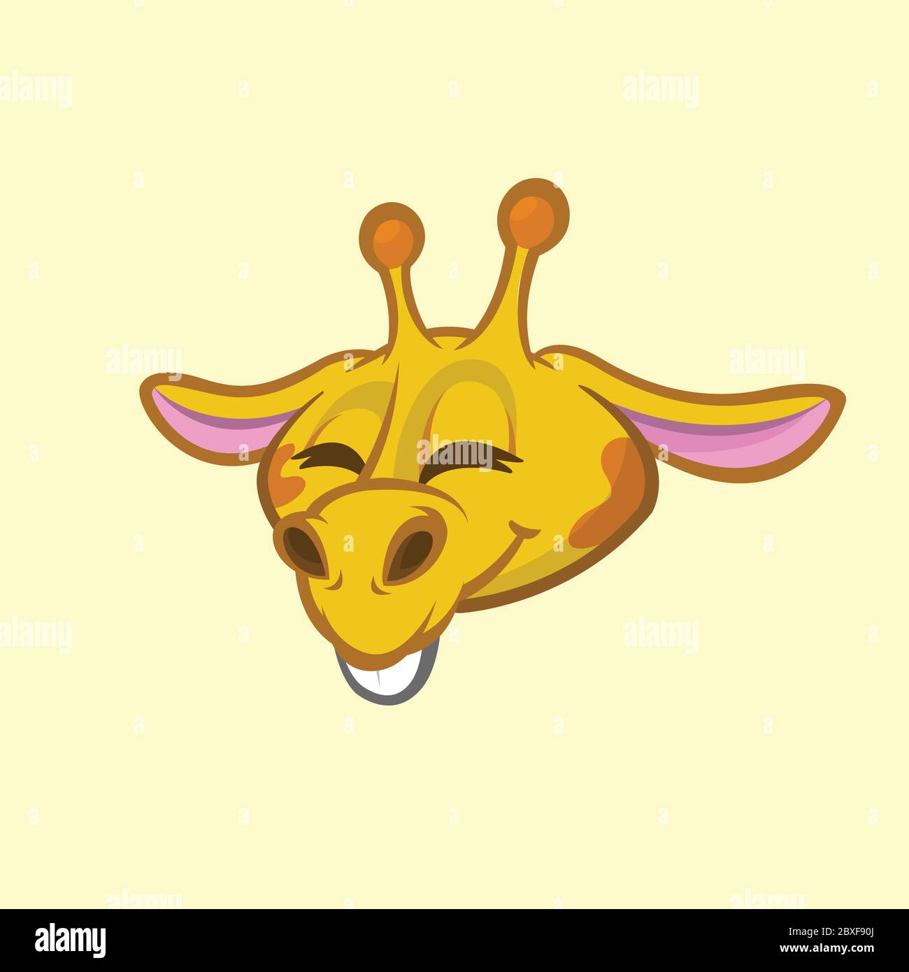Cartoon giraffe smiling. Vector. Illustration of giraffe head icon ...