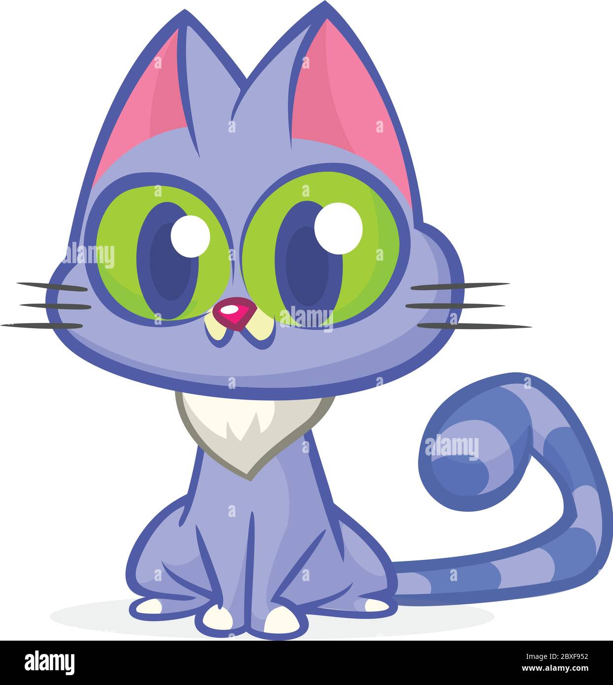Cute and funny cartoon cat. Vector illustration Stock Vector Image ...