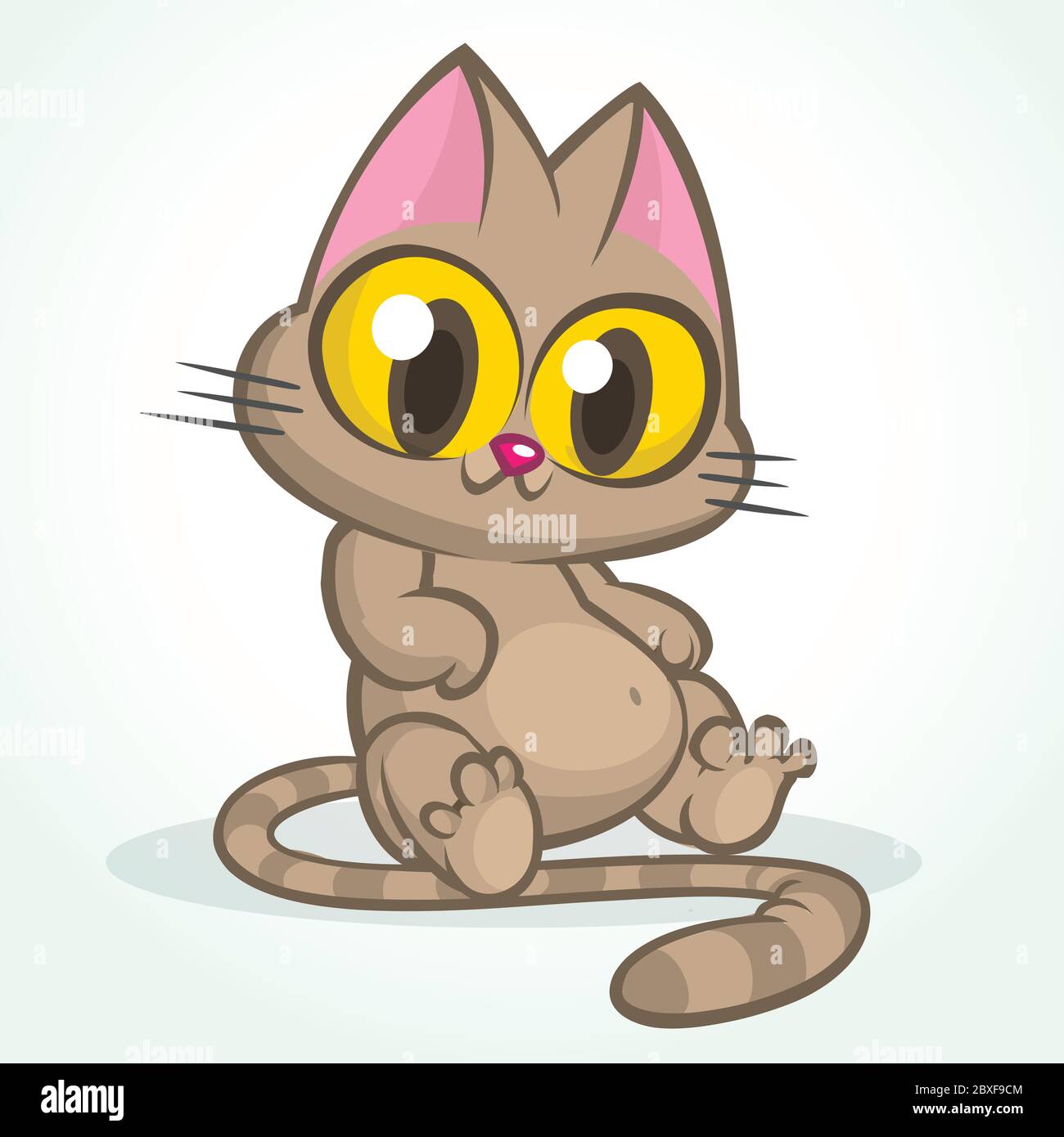 Cute and funny cartoon cat. Vector illustration Stock Vector Image ...