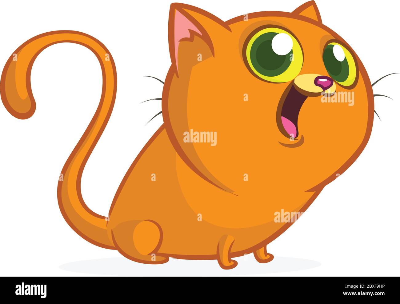 Cute and funny cartoon cat. Vector illustration Stock Vector Image ...