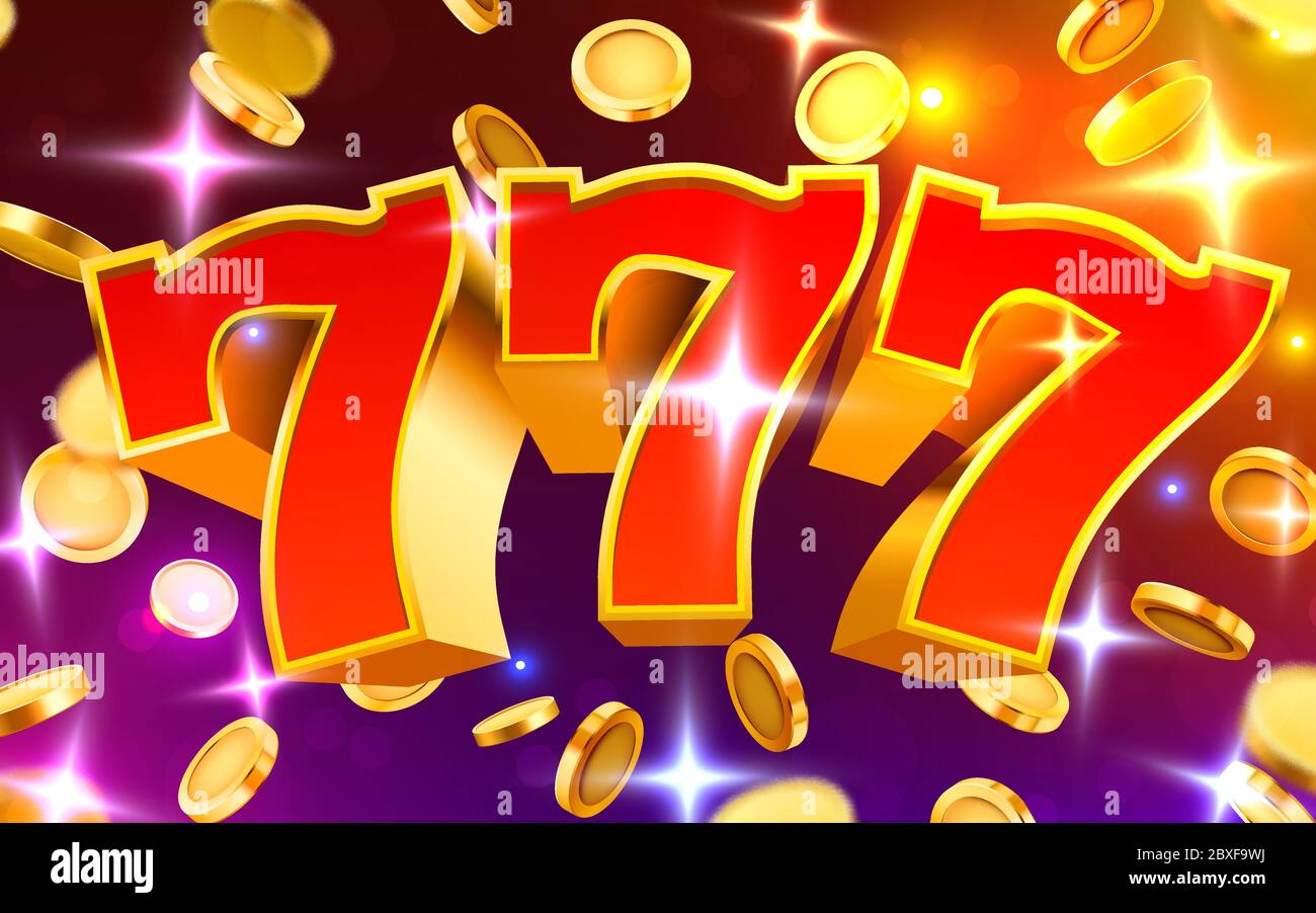 Golden slot machine 777 wins the jackpot. Big win concept. Vector ...
