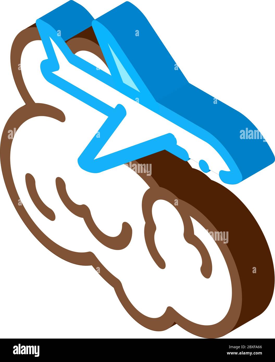 plane flies in clouds isometric icon vector illustration Stock Vector ...